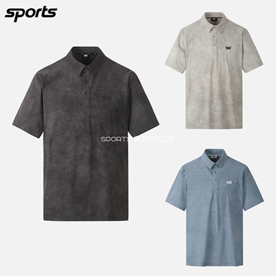 韩国代购PXG高尔夫球服26春夏男图案柔软舒适吸湿速干翻领短袖T恤