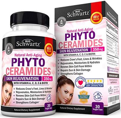 Phytoceramides 350 mg with Biotin 5000 - Gluten Free Powerfu