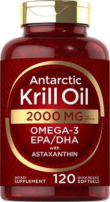 美国代购Antarctic Krill Oil 2000 mg 120 Softgels | Omega-3
