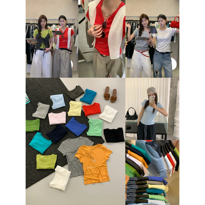MZI STUDIO-十三行夏季减龄百搭正肩简约时尚套头短袖T恤女A10208