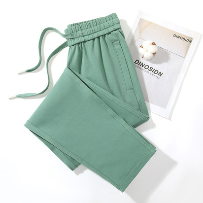 夏季薄款卫裤女白色裤子直筒裤高档高品质品牌潮流休闲运动长裤