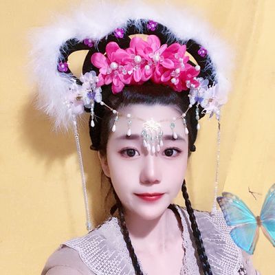 戏剧头饰古装舞蹈丫环头饰仙女发饰古风头饰黄梅戏头饰嫦娥头饰