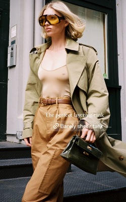 elsahosk绝版！香槟金吊带 棕色工装裤套装2周发