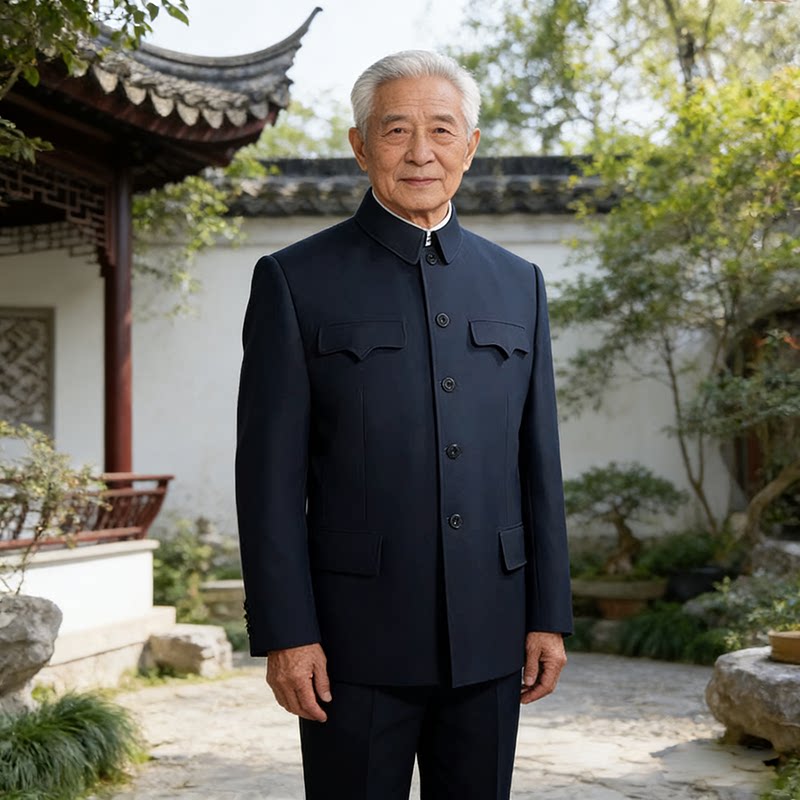 老年人中山服爷爷装高端大气上档次新中式国风外套爸爸中山装套装
