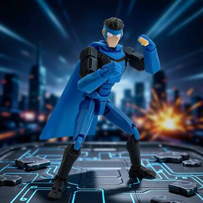 新款蓝黑战服主宇宙马克vs极恶马克手办无敌少侠13关节可动马克