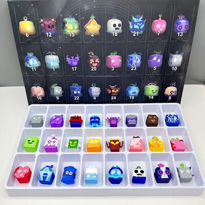 跨境24入公仔果实盒子手办洞洞乐Blox Fruits恶魔戳戳拆拆乐盲盒