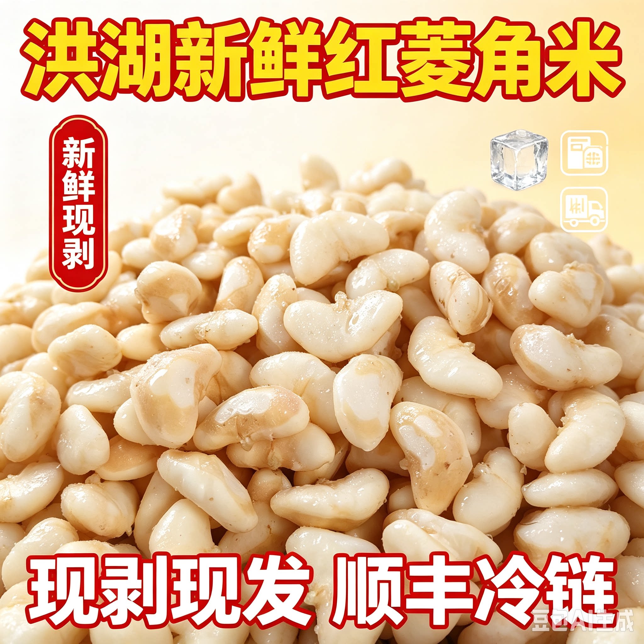 洪湖新鲜红菱角米现剥去壳净肉新鲜菱角肉无冰水真空锁鲜顺丰包邮