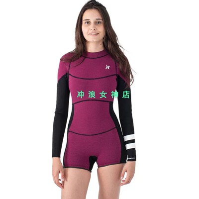 Hurley2mm潜水服冲浪半身长袖防寒服湿衣浮潜防晒衣防磨女wetsuit