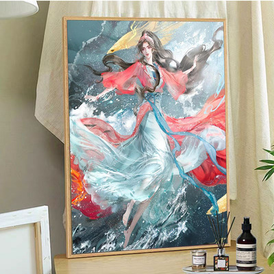 古风眷思量丽娘数字油画手工diy