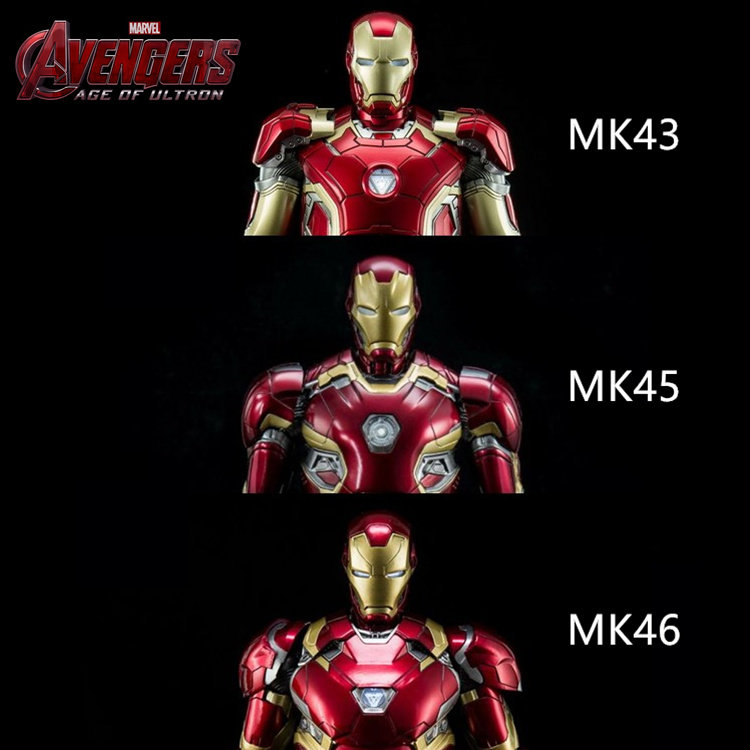 钢铁人MK43侠KA铁侠MK45MK46MK47King Arts 1/9复联2合金超可动_虎窝淘