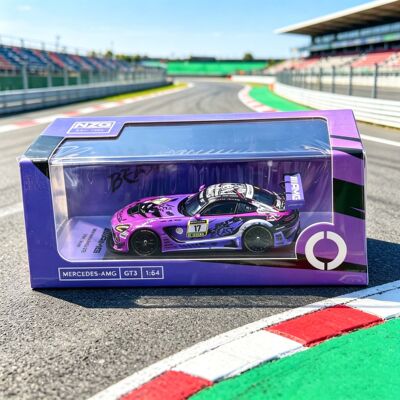 现货 KILO 1:64 奔驰AMG GT3 EVO 17号紫色怪兽纽博格林 合金车模