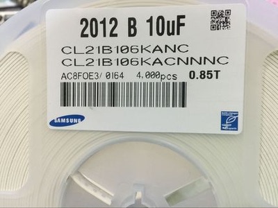 整盘 0805贴片电容 25V 10UF ±10% X7R CL21B106KANC 4K装 原装