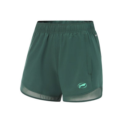 李宁短裤女子夏季日常跑运动休闲宽松跑步系列短裤AKSU340-B品