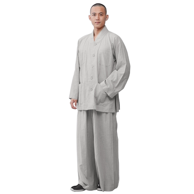 慈缘僧服短褂夏季薄款透气棉麻七分袖长袖僧侣可机洗和尚僧衣套装