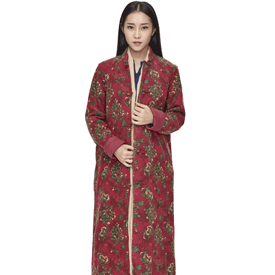 新中式中长款中国风女士棉袄大衣