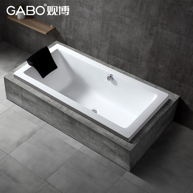 观博GABO普通浴缸亚克力浴缸欧式方形嵌入式浴池家用成人浴缸5811