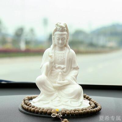 德化白瓷佛像观音保平安车内摆件