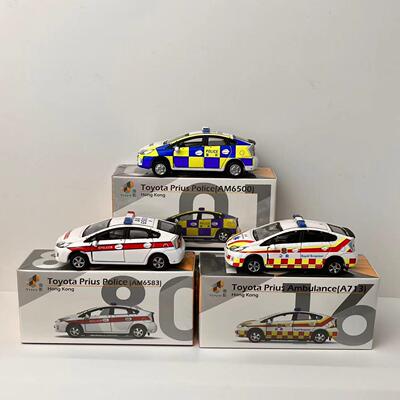 Tiny微影1/64合金车 POLICE CAR 丰T田普锐斯香港警车模型AM6500