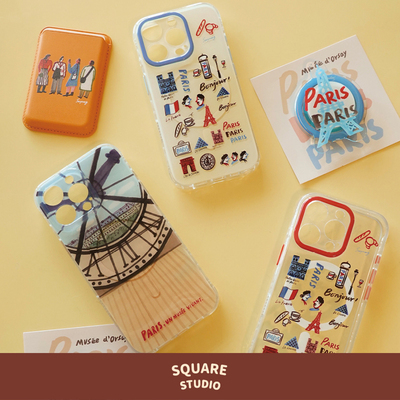 【平方Studio】浦美奥赛特展 萌萌孙合作 插画双层磁吸手机壳卡包支架 原创艺术家联名美术馆礼物手机保护套