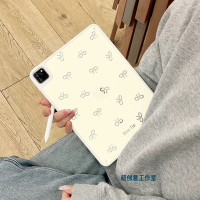 超创意适用9代无盖ipad11保护壳10代10.9蝴蝶结10.2寸亚克力air45mini76硬后壳13寸pro11/12.9磁吸2018款9.7