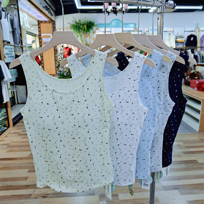 优布客2026春夏新款5953女士宽肩吊带印花带胸罩免穿文胸打底背心