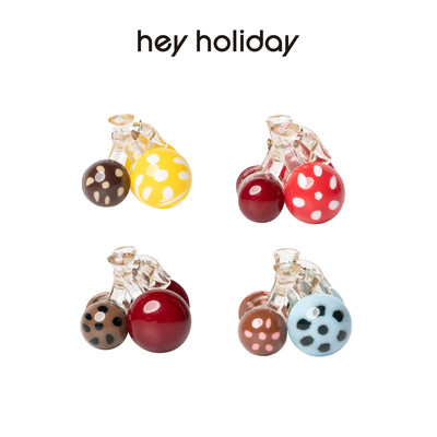 hey holiday圆球迷你樱桃小抓夹彩色发夹波点个性百搭