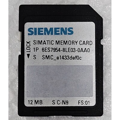 SIMATIC S7 MEMORY CARD 12 MBYTE - 6ES7954-8LE03-0AA0 (USED)