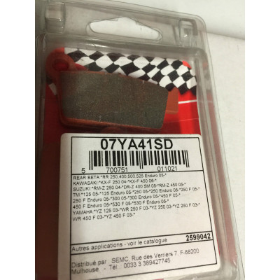 Kit 2 PLAQUETTE FREIN BREMBO ARRIERE 07YA41SD KXF RMZ DRZ TM