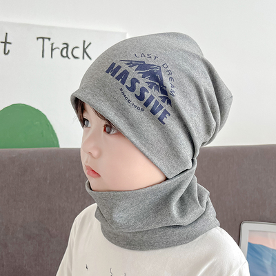 儿童帽子春秋冬季纯棉男童堆堆帽女宝宝男孩套头帽护耳2024新款潮