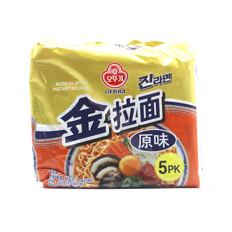 韩国不倒翁真拉面泡面原味真味拉面金拉面劲拉面煮面120g*5袋_虎窝淘