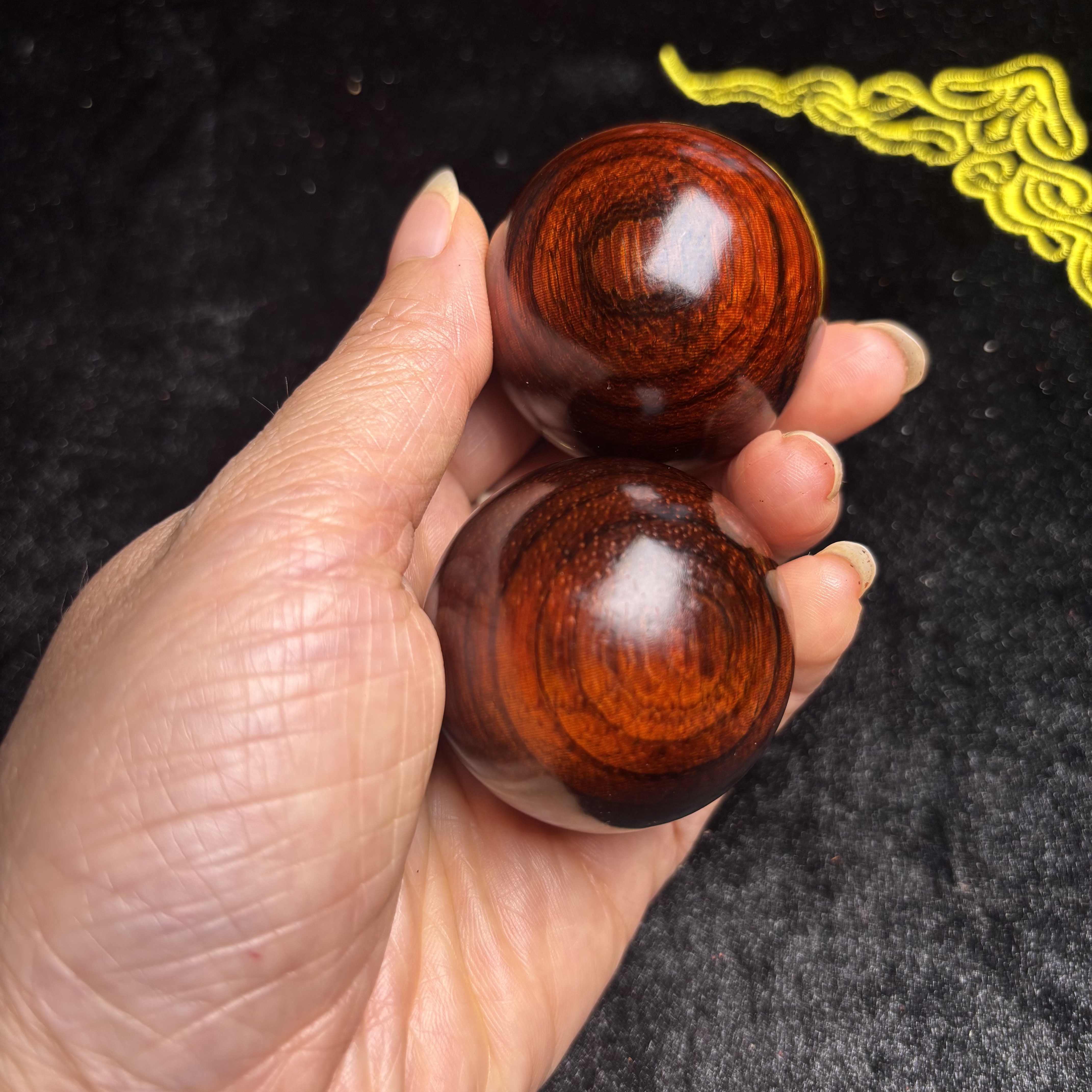 紫檀木保健球手球健身球40木雕文玩手把件送父亲送长辈送中老年人