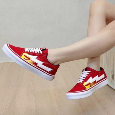 正品经典REVENGE X STORM闪电火焰帆布鞋复仇风暴百搭滑板街舞潮