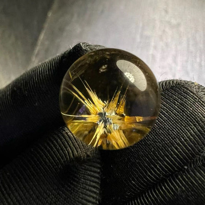 魅晶天然水晶晶体通透钛晶花单珠