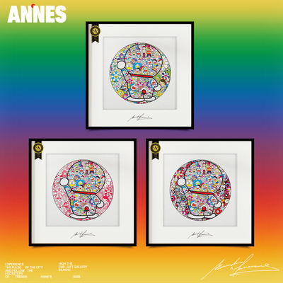 机器猫太阳花装饰画客厅卧室挂画安尼画廊新品哆啦A梦村上隆摆件