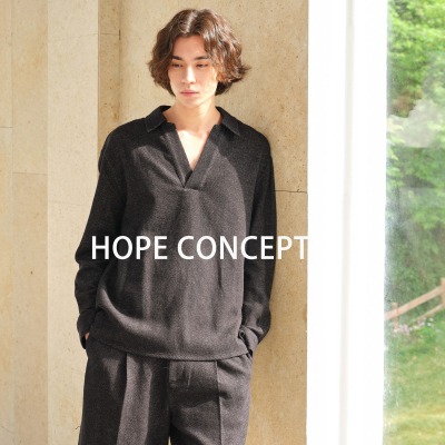 HOPECONEPT自然松弛系亚麻棉肌理感V领老钱风衬衫套装SS06205