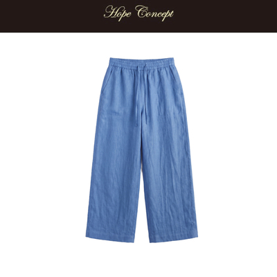 HOPECONCEPT静奢极简全亚麻随性老钱风空气感休闲裤套装SS06244