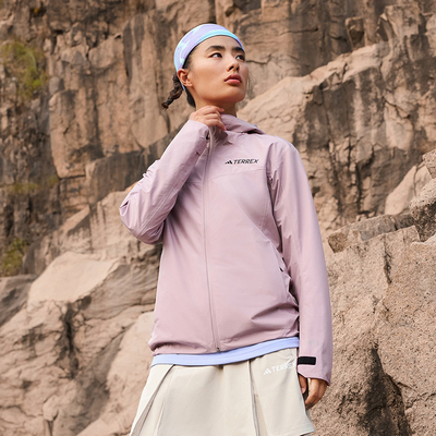 Adidas阿迪达斯W RR TRANS JKT女子户外防风运动连帽外套 IL8905