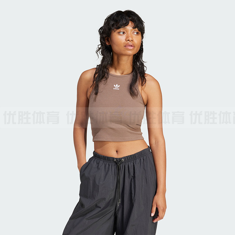 阿迪达斯 RIB TANK 女子运动休闲针织运动修身背心 IR5931 IJ8251