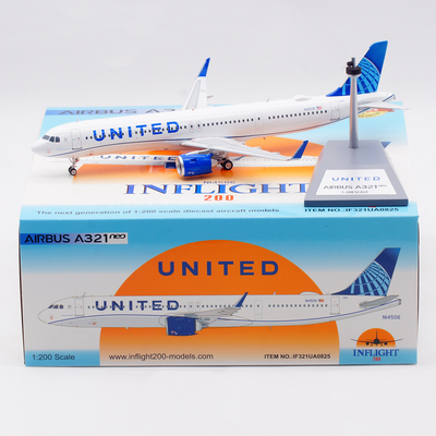 Inflight 1:200 飞机模型 合金 美国联合航空 空客A321NEO N14506