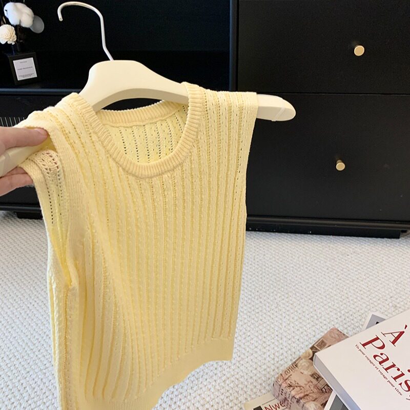 新款时髦漂亮的时尚女装夏季新款无袖针织衫外穿吊带小背心56007