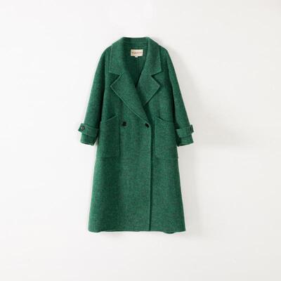 玛洛薇时尚胖MM阔版双面呢子大衣