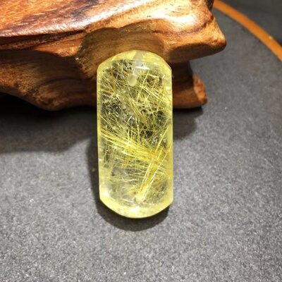 金发吊坠天然水晶挂件金红石