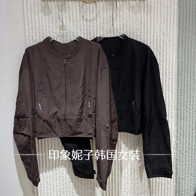 欧洲站2026秋立领拉链短外套女