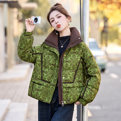 冬季新款小个子洋气羽绒服女2025简约时尚保暖拼接立领外套DL2667