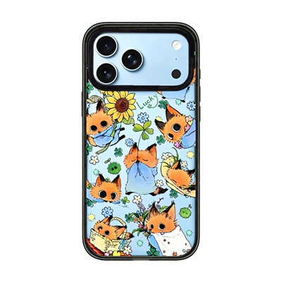 【韩国代购】新款浅蓝四叶草狐狸适用iphone18/17promx手机壳苹果16/15pro防摔外壳苹果14/13磁吸Magsafe高级