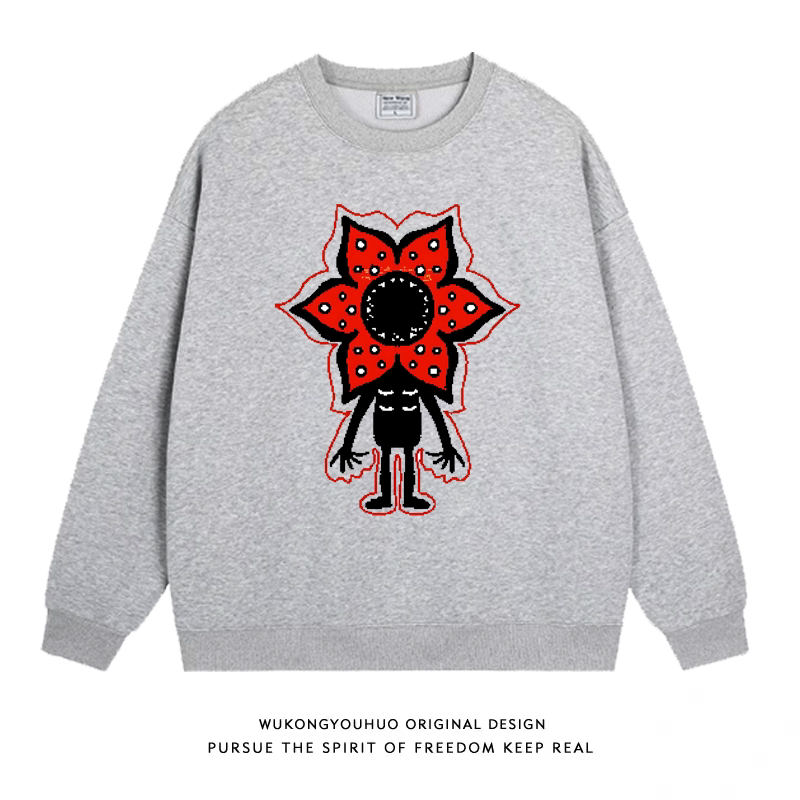 怪奇物语5美剧Stranger Things魔王联名周边圆领卫衣男装长袖衣服