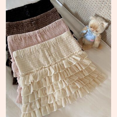 Creamy3.0 四季可穿百搭经典款高腰显瘦丝绒蛋糕裙裤