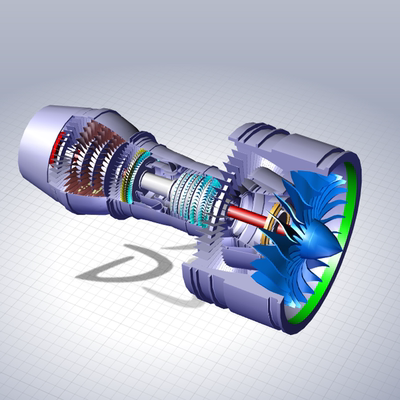 涡扇发动机设计图01200916三维图纸（CATPart/stl格式）