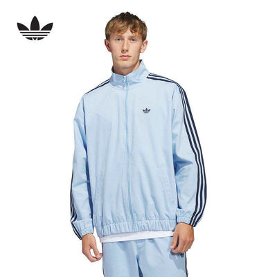 阿迪达斯三叶草外套男2026春季三条纹梭织立领夹克KS8221 KT4476