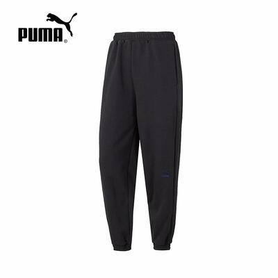 PUMA彪马运动裤女子2024冬季新款休闲运动束脚针织长裤 628132-01